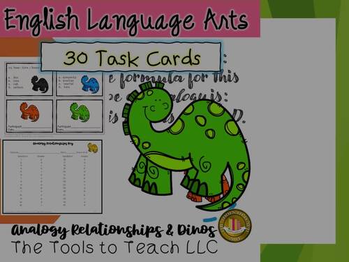 Dinosaur Analogy Relationships 30 Task Cards No Prep Grade 6 | TPT