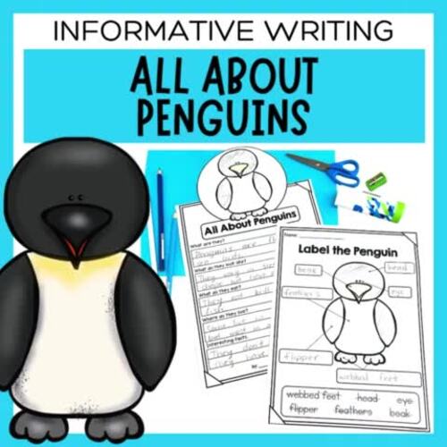All About Penguins | Animal Research Worksheets | Nonfiction Writing ...