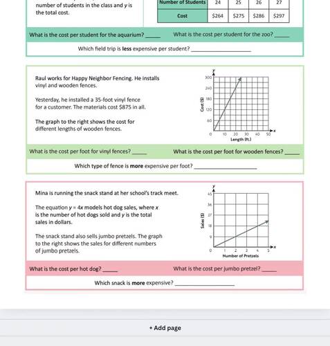 Compare Proportional Relationships Practice Worksheet (8th Grade)