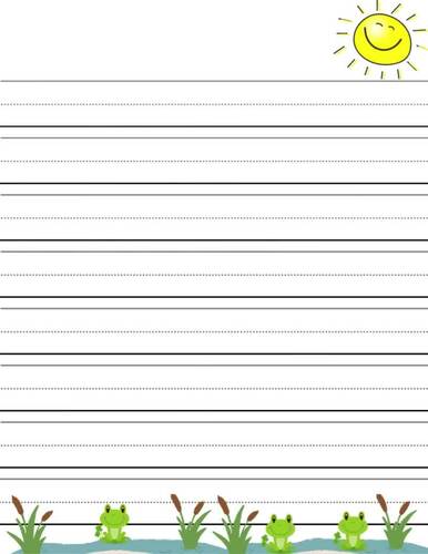 Frog Lined Paper for Writing - 3 Levels of Spacing - Frogs | TPT