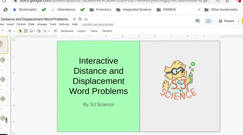 Interactive Distance and Displacement Word Problems Google Jamboard