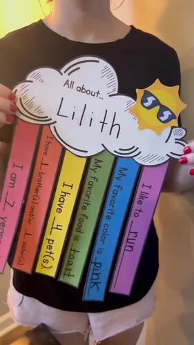 All About Me Rainbow Craft Back to School Beginning of the Year Low Prep