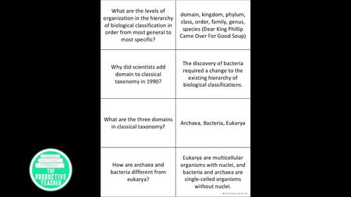 The Classification of Living Things Flashcards by The Productive Teacher
