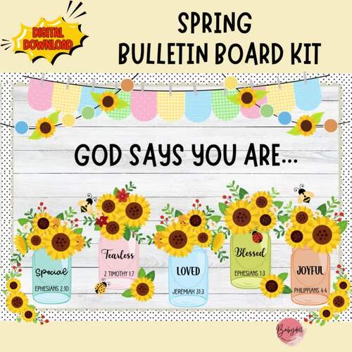 Spring Bulletin Board Kit March Classroom Door christian classroom decor