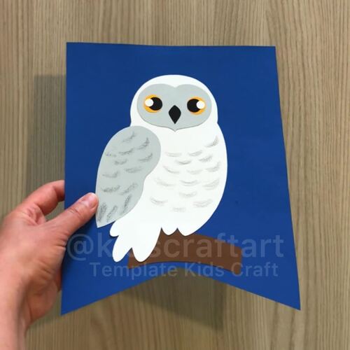 Snow owl craft Arctic Polar animals Winter Forest Canadian Symbols ...