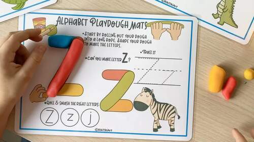 ABC Play Dough Mats no prep Alphabet Tracing for Homeschool Pre-K ...