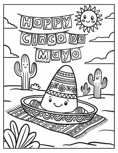 Happy Cinco de Mayo Coloring Pages - Mexican Fiesta Mindfulness ...