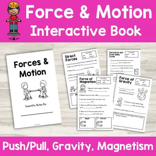 Forces & Motion Mini Book | VA Science SOL 2.2 Push Pull Magnets ...