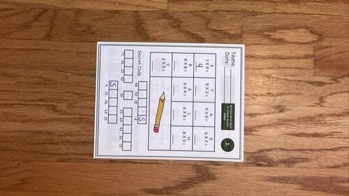 Multiplication Back to School Secret Codes (Fun Fact Worksheet Practice)