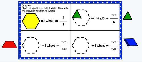 Mixed Number to Improper Fraction Practice Using Pattern Blocks (Google ...