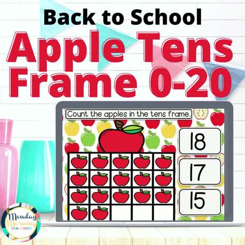 Back to School Apple Tens Frame 0-20 - Kindergarten Counting | TPT