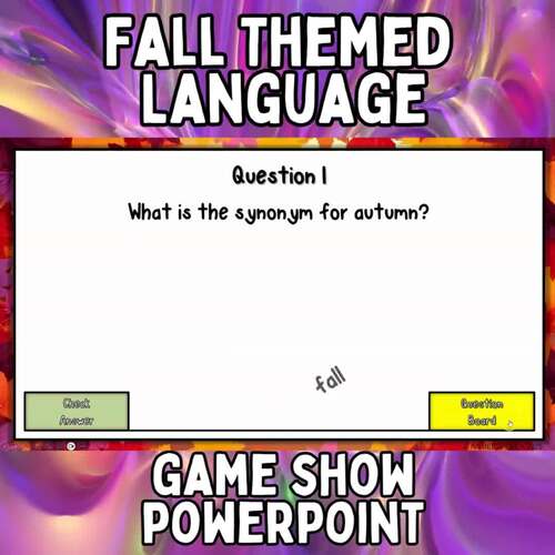 Fall Language Game Show Synonyms Antonyms Homonyms Analogies Idioms ...