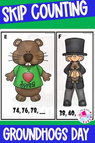 GROUNDHOG DAY MATH ACTIVITIES | SKIP COUNTING by Primary Piglets