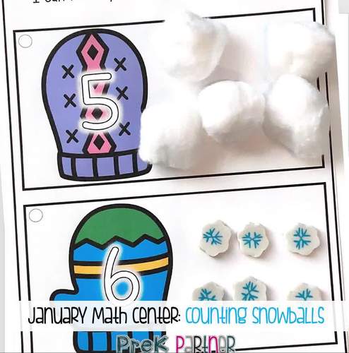 January: Math and Literacy Centers by PreK Partner | TpT
