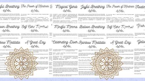 Mindfulness Meditation Scripts and Writing and Drawing Reflection Prompts