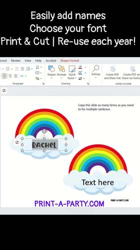 Rainbow Theme Bulletin Board Decor Kit - Customize Rainbows add names ...