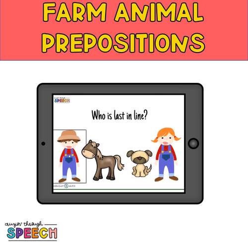 Boom Cards - Farm Animals Prepositions by Cruzin' Through Speech