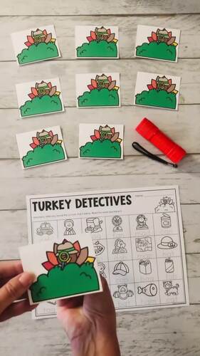 Turkey Magic Reveal Short A CVC Words - Magic Reveal Flashlight Activities