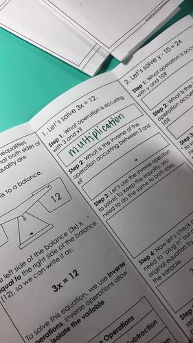 6th Grade Math Spiral Review Guided Math Notes Intervention Worksheets ...