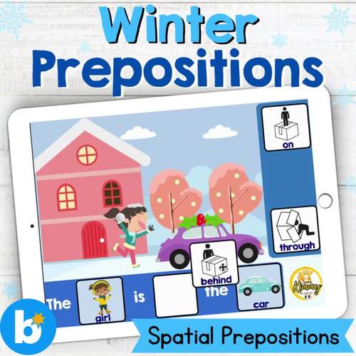 Winter Spatial Prepositions Build a Sentence Boom Cards by Teacher Kimmy