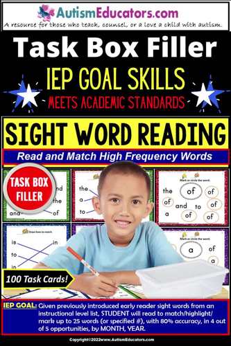 SIGHT WORD Activities for Special Education and Autism | TASK BOX FILLER®