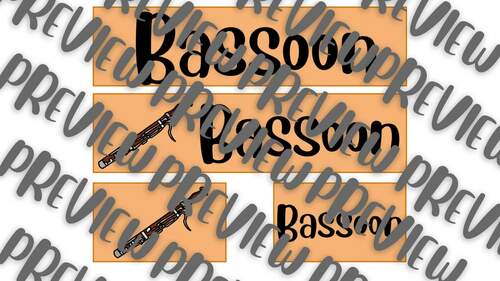 Teacher Cart Band Instrument Drawer Inserts (Color and B&W Options!)