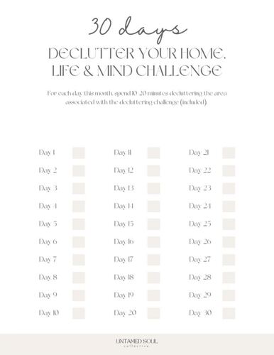 Declutter Planner | How To, Checklists + 30 Day Challenge | TPT