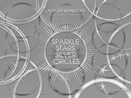 Silver Clip Art Frame, Silver Circle Clip Art, Canva frames by ...