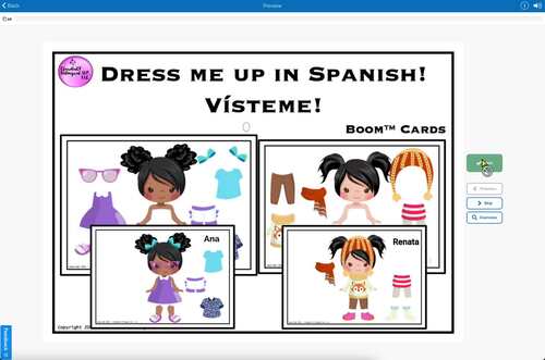 Dress me Up in Spanish! - Boom™ Cards by ClaudiaCF Bilingual SLP LLC