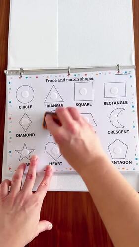 Shapes busy book, Toddler Activity binder printable, Shapes Learning book