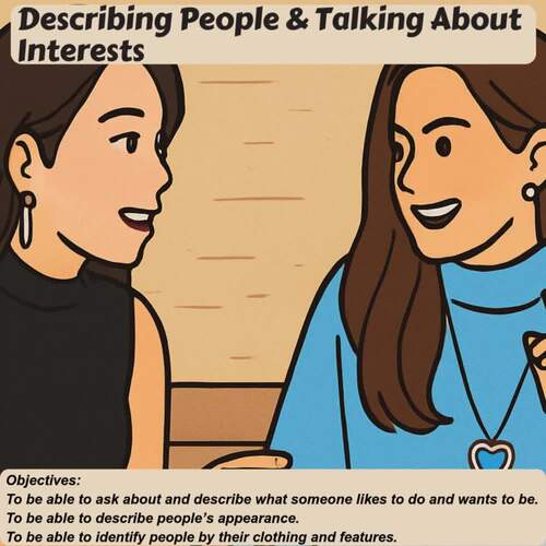 ESL Speaking & Grammar Activities: Describing People & Interests (PDF+PPT)