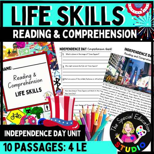 Independence Day Reading Comprehension differentiated tasks Special ...