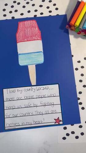 Patriotic Writing Craft | Memorial Day | Veterans Day | TPT