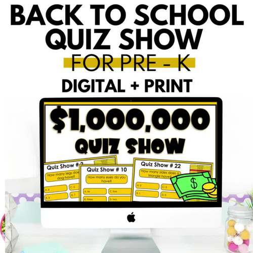 Back to School Quiz Game Show for Preschool and Kindergarten using ...
