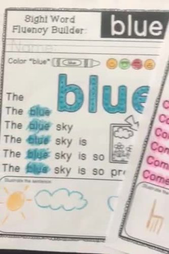 Sight Word Fluency Builders Dolch Pre-Primer by Just Write Teaching