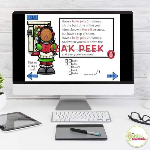 NO PRINT Articulation Christmas Carols by Intrepid Speech Therapy Materials