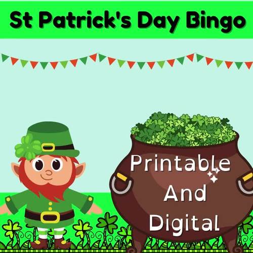 St Patrick's Day Bingo Game Digital and Printable by Little Learner Toolbox