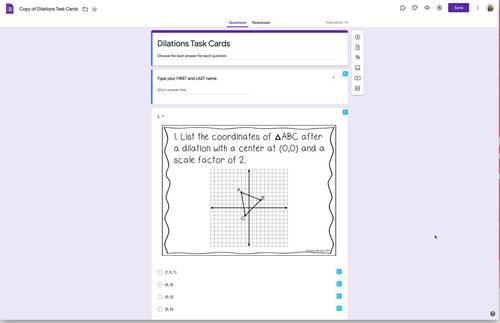 Distance Learning: Dilations Digital Task Cards | TPT