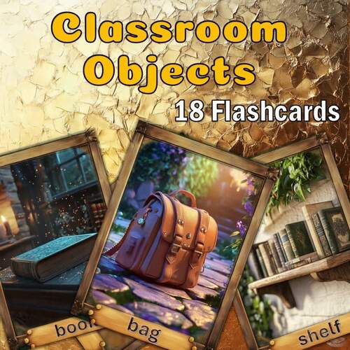 18 Printable Flashcards for Kids • Classroom Objects • for Home and School