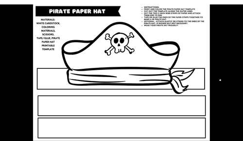 Cut and Paste Pirate Craft Bundle w/ a Pirate Hat Craft | TPT