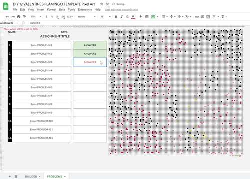 GOOGLE SHEETS DIY Digital Pixel Art Template EDITABLE | Valentines Day ...