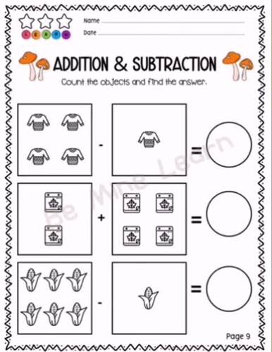 Addition and Subtraction within 10 | Add and Subtract to 10 (Fall ...