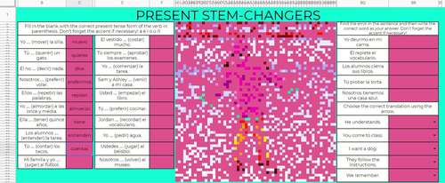 Present Stem-Changers Winter Games Digital Mystery Picture | Spanish ...