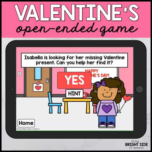 BOOM Cards - Valentine's Day Open-Ended Game | Teletherapy | Speech Therapy