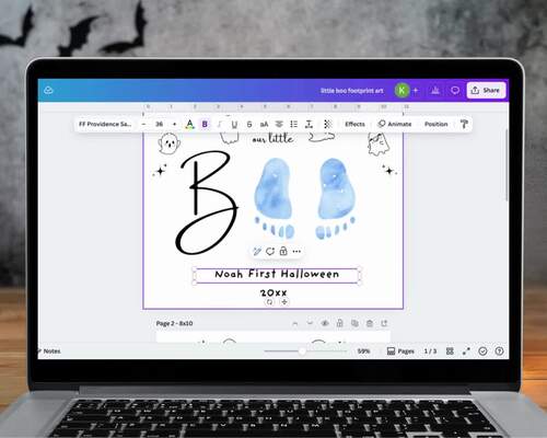 Custom Baby's First Halloween Footprint Keepsake | Unique Art Print