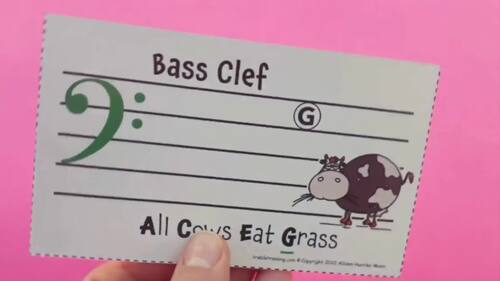 Notes on the Grand Staff Music Flash Cards by Treble Training | TPT