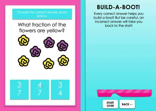 50% OFF! Spring Fraction of a Set Fractions Game for PowerPoint