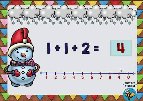 CHRISTMAS ADDITION TO & WITHIN 10 GAME MATH BOOM CARDS KINDERGARTEN 1ST ...