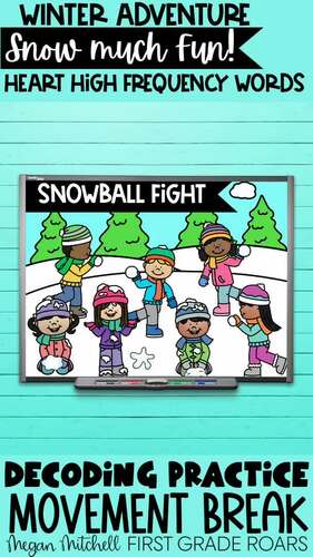 Heart High Frequency Words Decoding Fluency Snow Winter Adventure ...