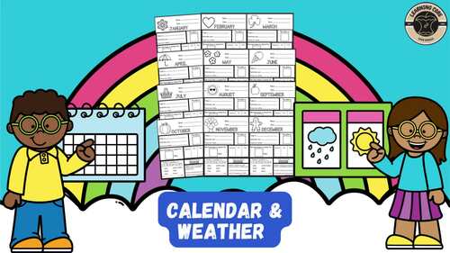 Monthly Morning Work Calendar and Weather PreK Kindergarten First TK ...